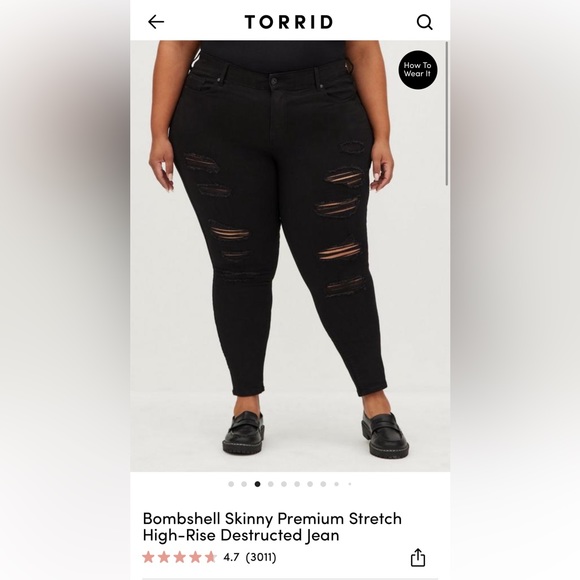 torrid | Jeans | Torrid Bombshell Skinny Premium Stretch Destructed ...